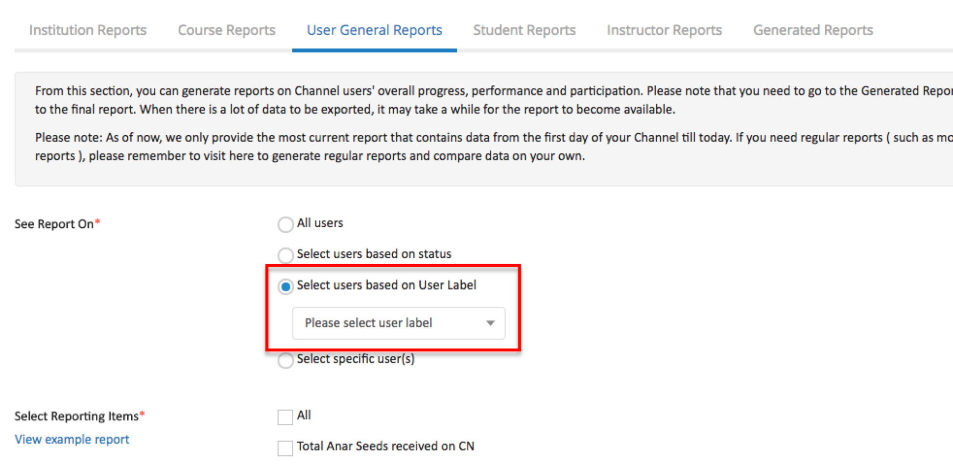 Apply User Labels – CourseNetworking