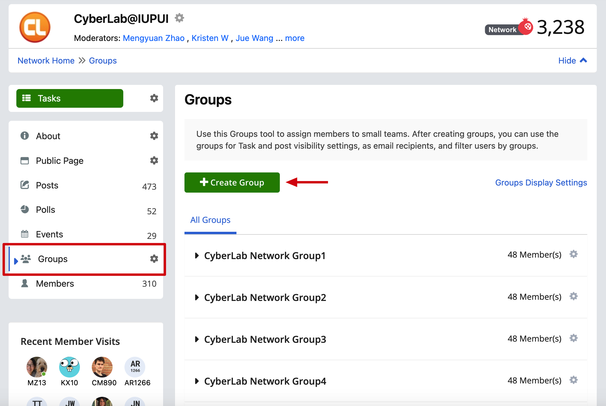 Network Page – CourseNetworking
