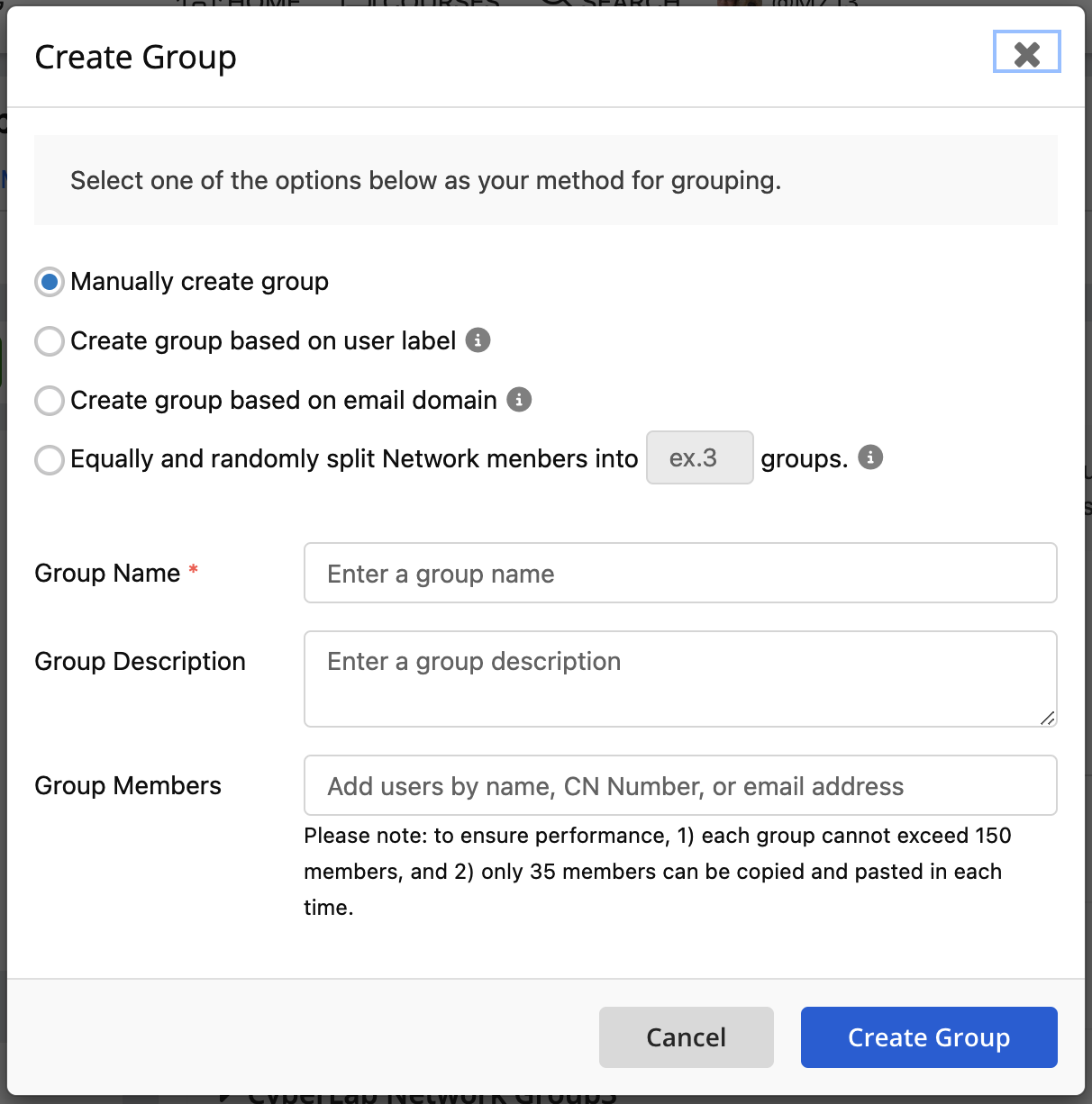 Network Page – CourseNetworking