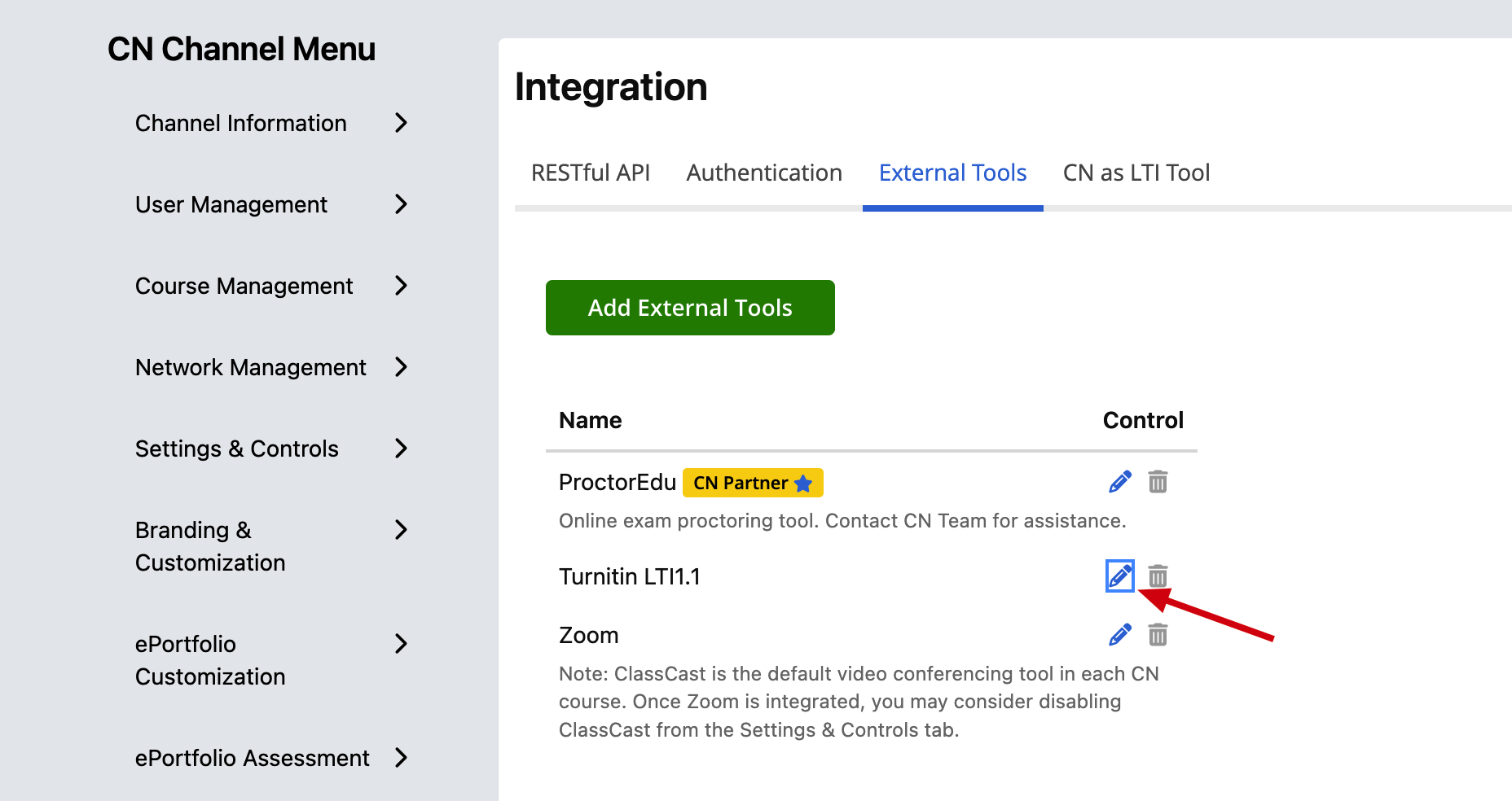 Use Turnitin LTI 1.1 in CN – CourseNetworking