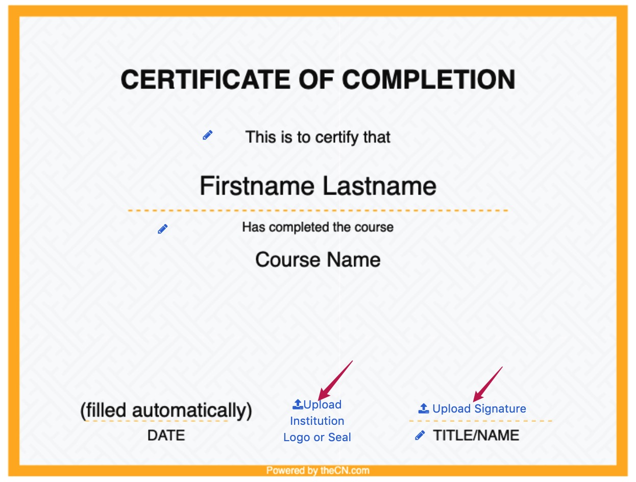 Certificate Completion Template