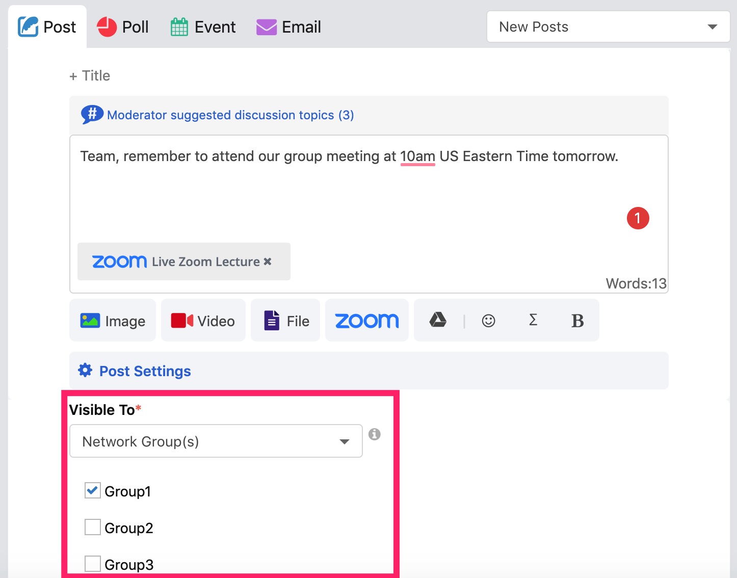 Network Page – CourseNetworking